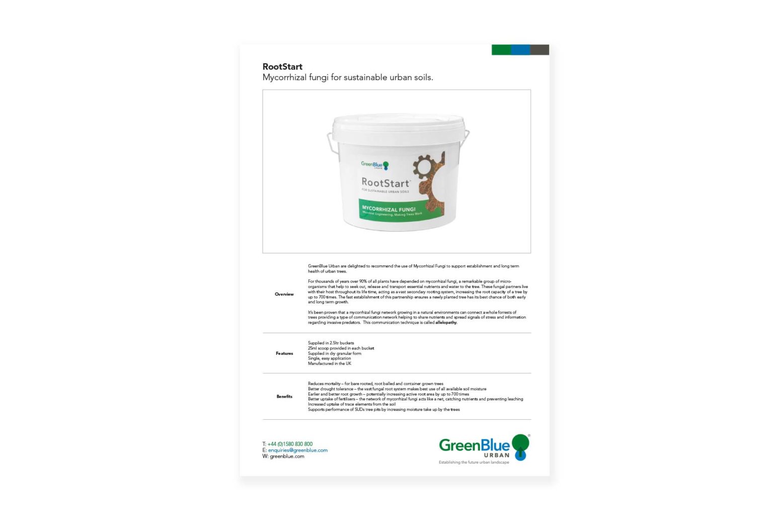 RootStart Datasheet Datasheet - Mycorrhizal Inoculant - GreenBlue Urban