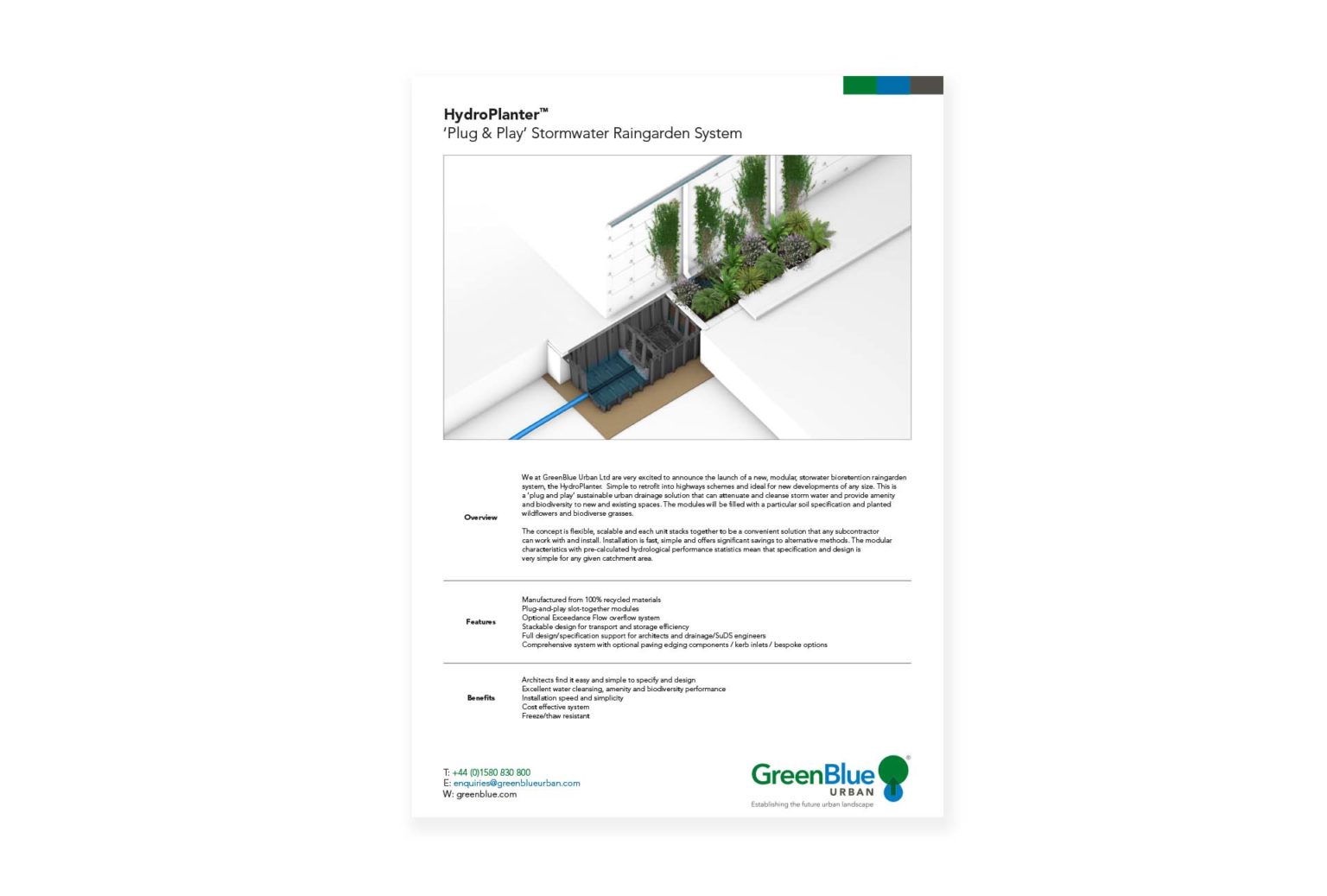 HydroPlanter Datasheet - GreenBlue Urban
