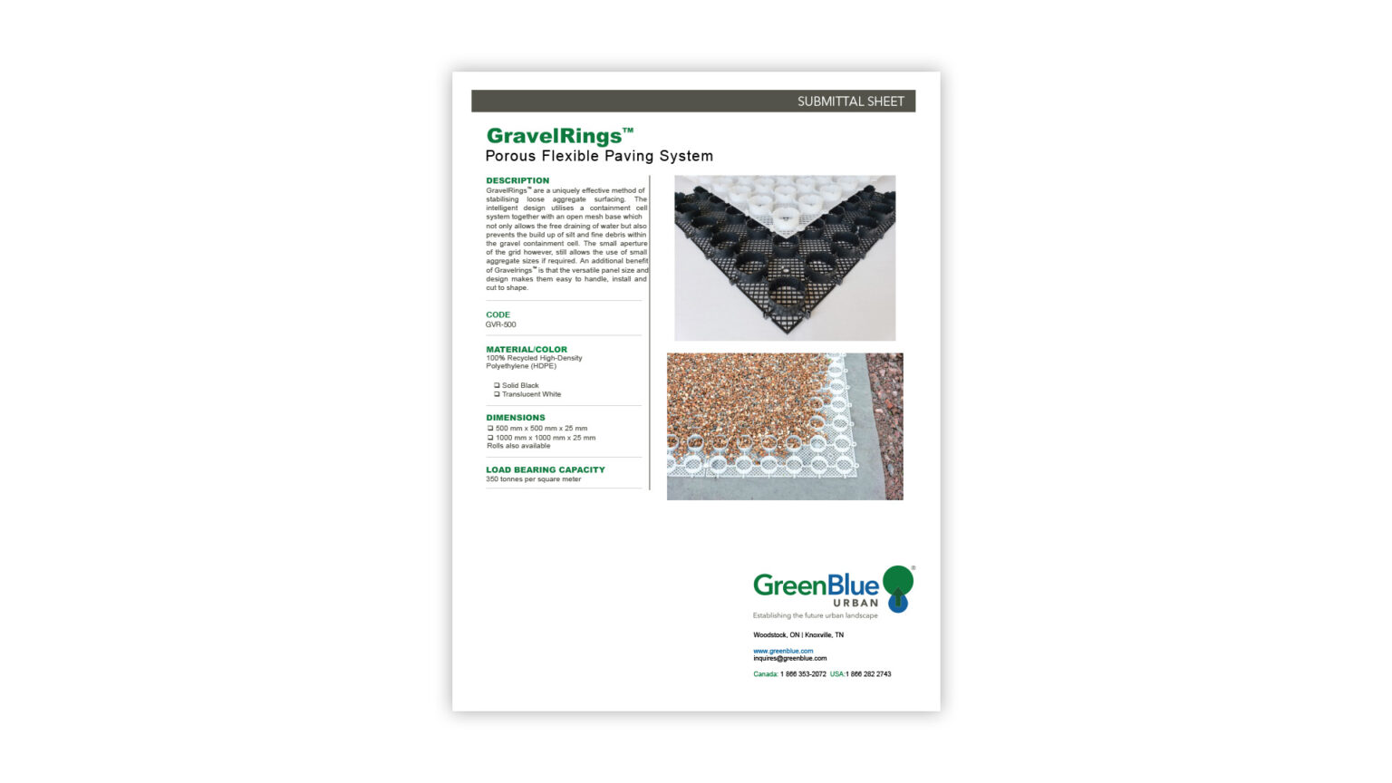 GravelRings™ Datasheet - GreenBlue Urban