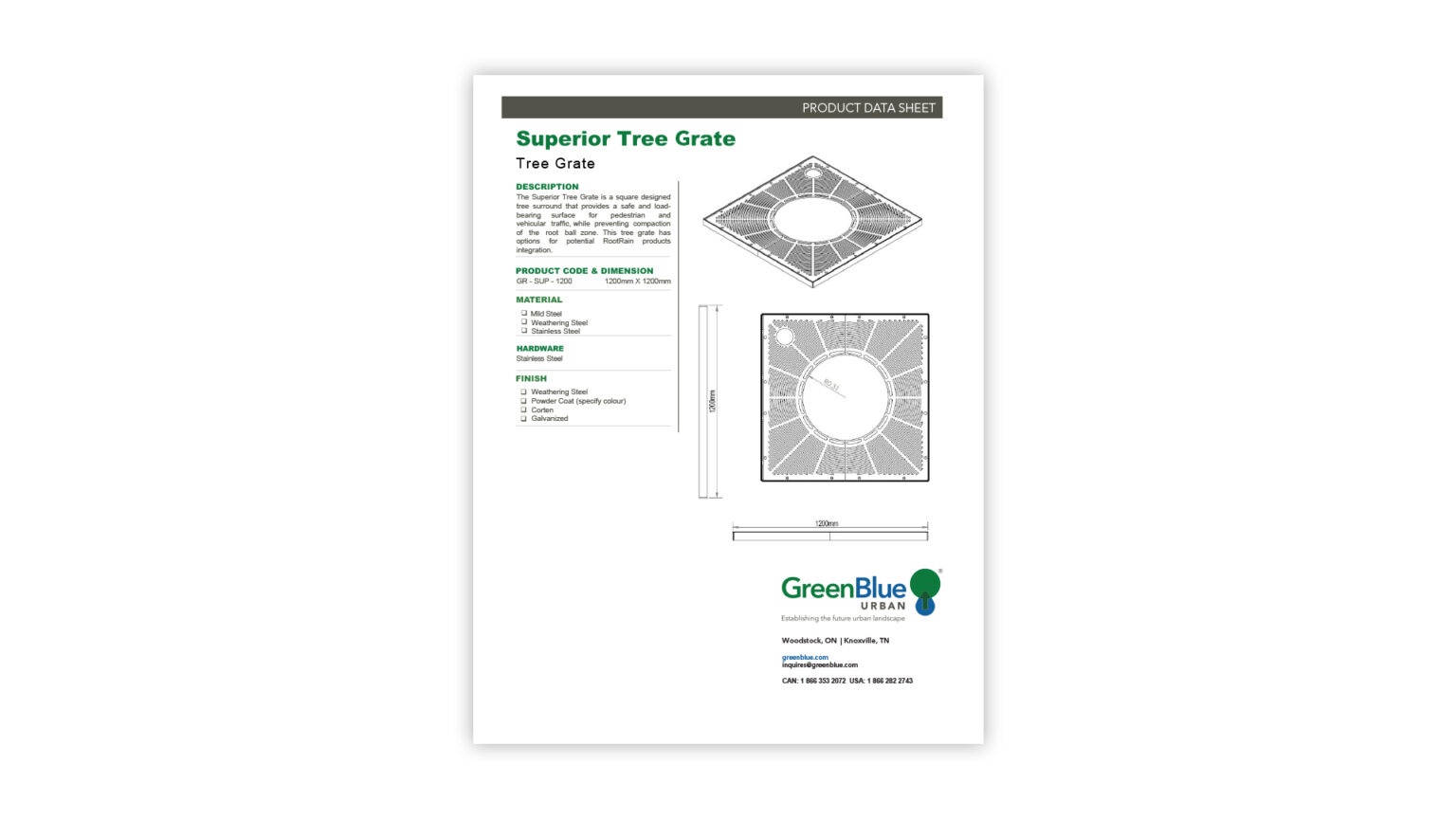 Superior Tree Grate Datasheet - GreenBlue Urban