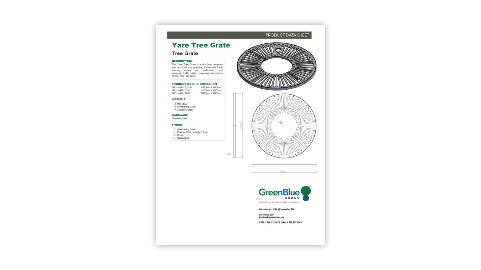 Yare Tree Grate Datasheet - GreenBlue Urban